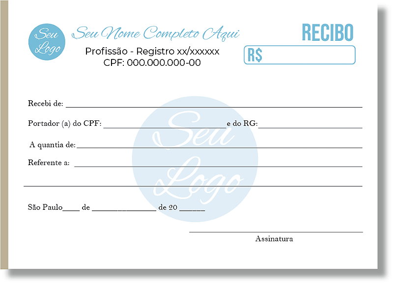 Bloco de Recibo - Papelaria PGC