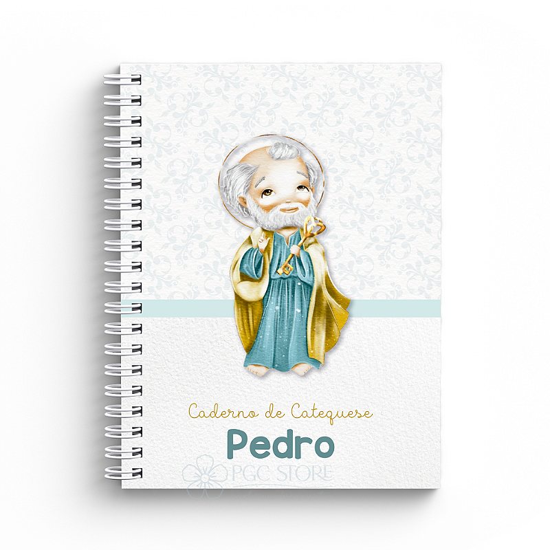 Caderno de Catequese Capa Personalizada - São Pedro - Papelaria PGC