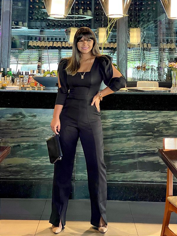 Macacão Emanuela Tecido: Alfaiataria Premium - 3i moda - vestindo você com elegância e conforto.