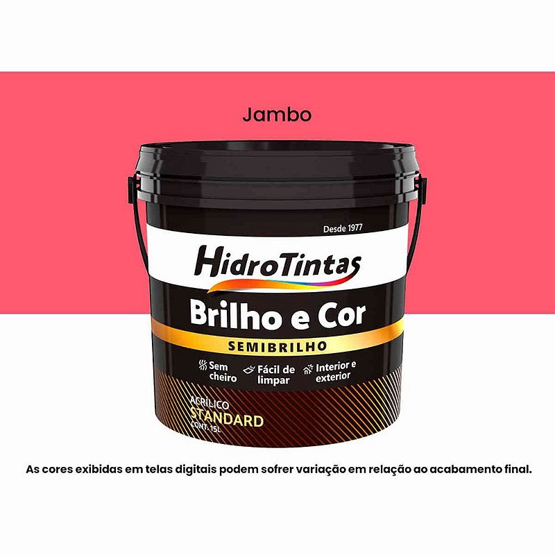 Tinta Acrílica Standard Semibrilho 15l Brilho E Cor Jambo Hidrotintas ...