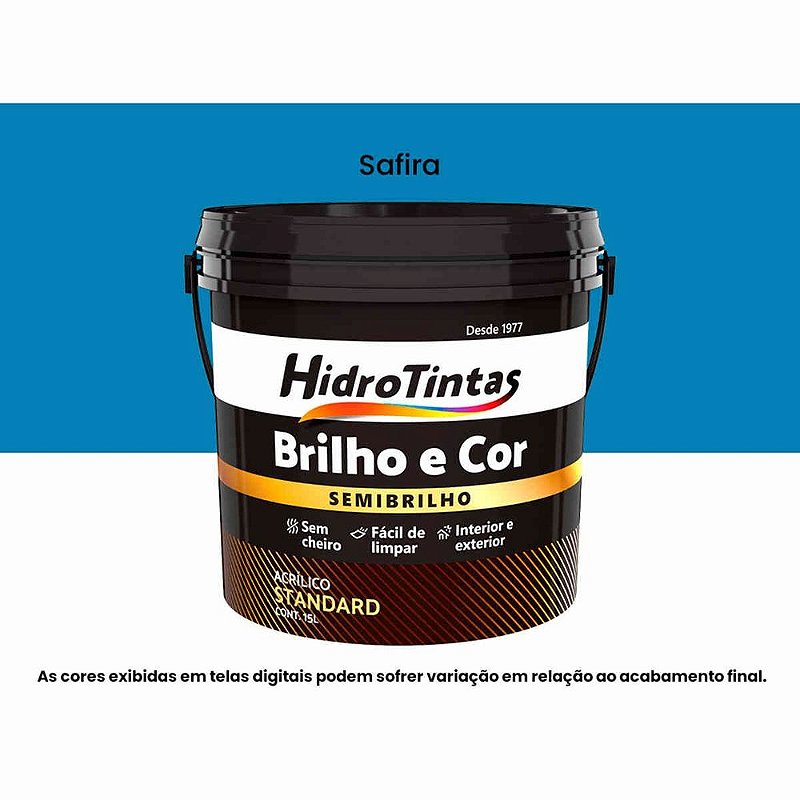 Tinta Acrílica Standard Semibrilho 15l Brilho E Cor Safira Hidrotintas ...