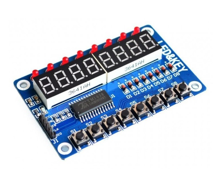 Módulo Display 7 Segmentos 8x7 TM1638 com botões programáveis - A2 Robotics - Arduino