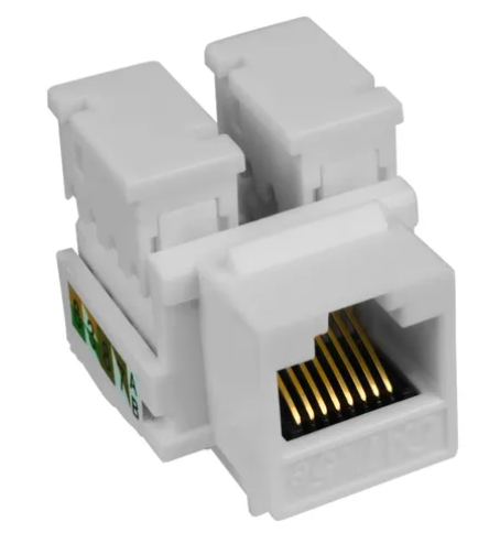 Conector Keystone Fêmea RJ45 CAT-5E Branco - A2 Robotics - Arduino