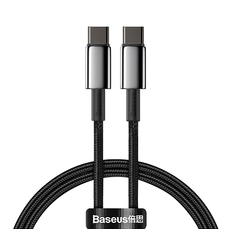 Cabo Tipo C Para Tipo C Baseus Tungsten Gold 100W 1M - Logmulticoisas