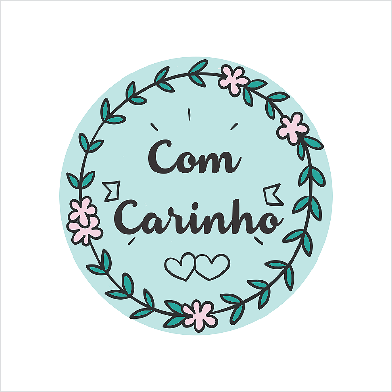 Rótulo Etiqueta Adesiva Personalizada Frase: Com Carinho - Azul ...