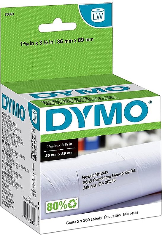 Etiqueta Dymo Label Writer 30321 - Papel Adesivo Térmico Branco ...