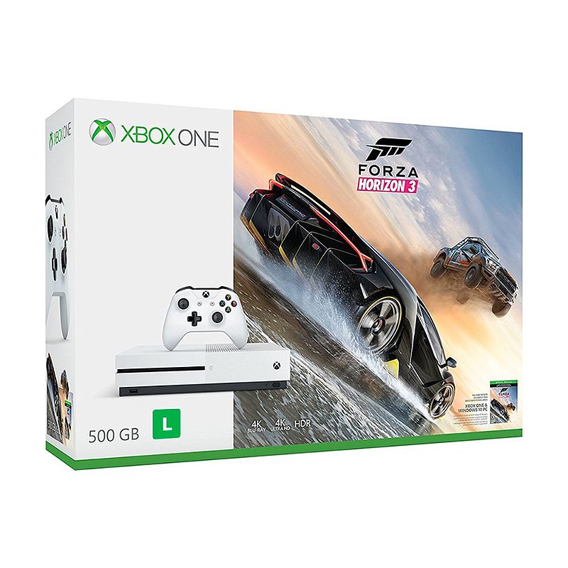 Console Xbox One S 500GB + Forza Horizon 3 - Microsoft - ShopB - 15 anos!