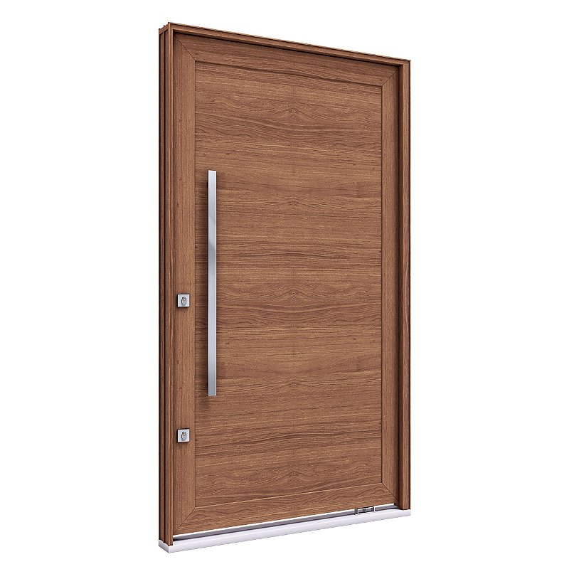 PORTA DE GIRO PIVOTANTE MADEIRADA SEM FRISO COM PUXADOR 1M MADEIRA ...