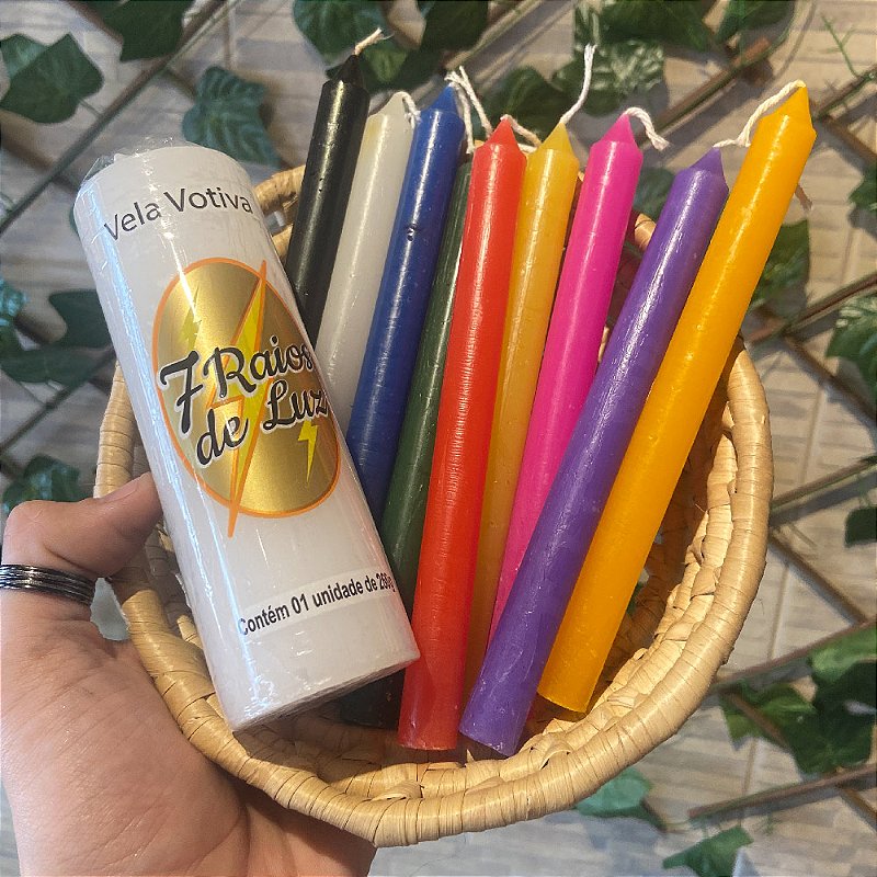Kit de 9 Velas Coloridas e 1 Vela 7 dias Branca - AdonaiOm
