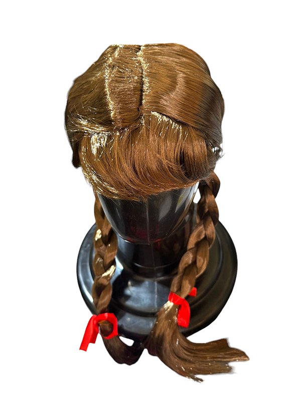 Fantasia Peruca Boneca do Mal com duas tranças castanha - Snoop ...