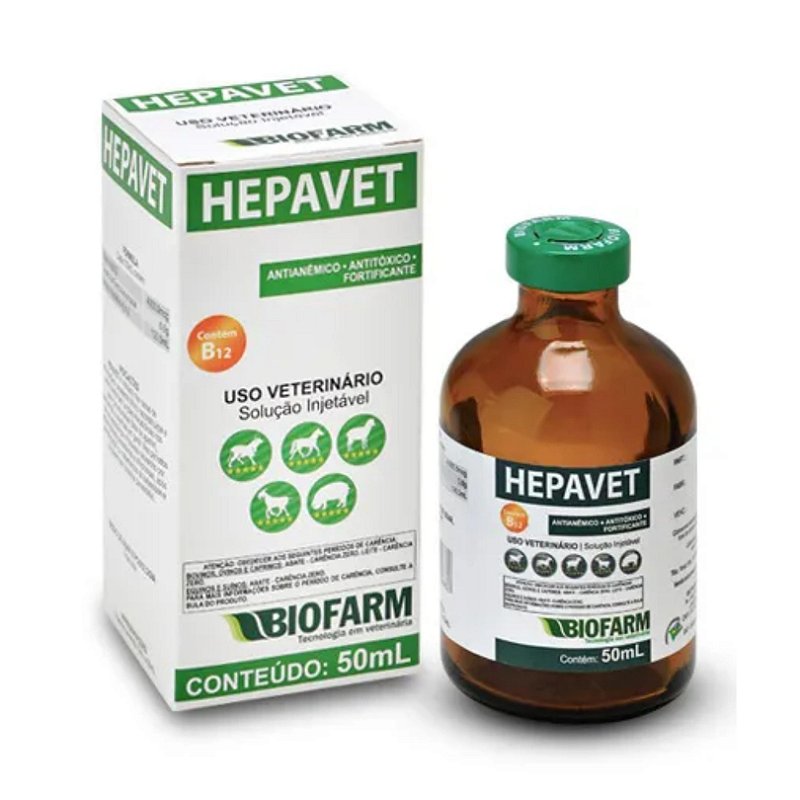 Hepavet 50 mL - Biofarm - KV Medical Produtos Hospitalares e Veterinários
