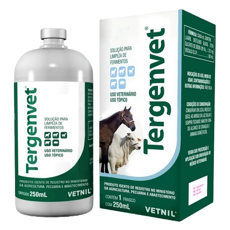 Tergenvet 250 mL - Vetnil - KV Medical Produtos Hospitalares e Veterinários