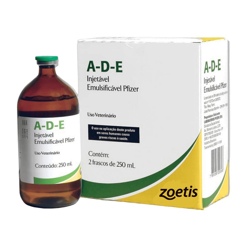 A-D-E Injetável Emulsificável 250 mL - Zoetis - KV Medical Produtos ...