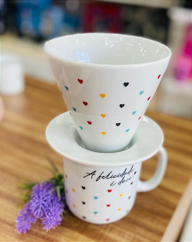 Kit coador de cafe de Porcelana - Um pedacinho da Disney