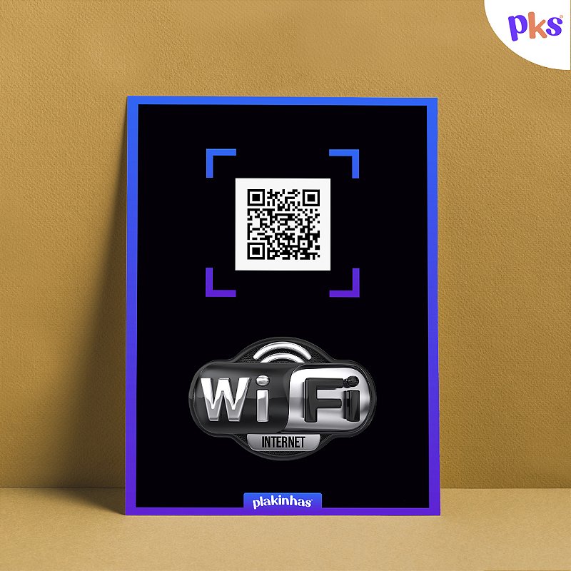 Placa Qr Code Wifi - Plakinhas