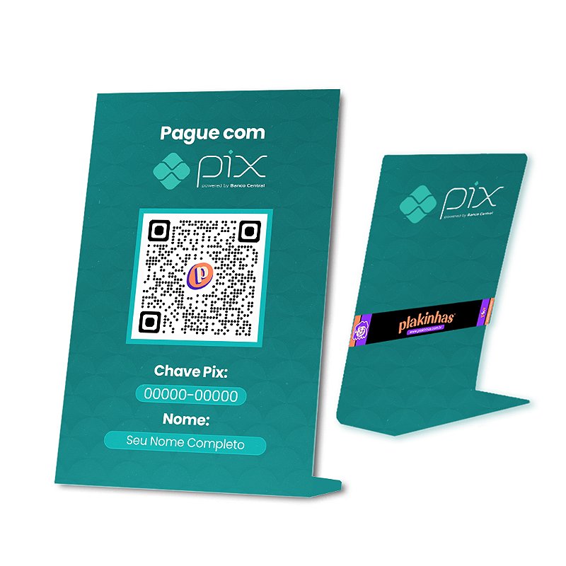 Display Qr Code Pix Personalizado - Plakinhas Display Qr Code Pix Personalizado - Plakinhas