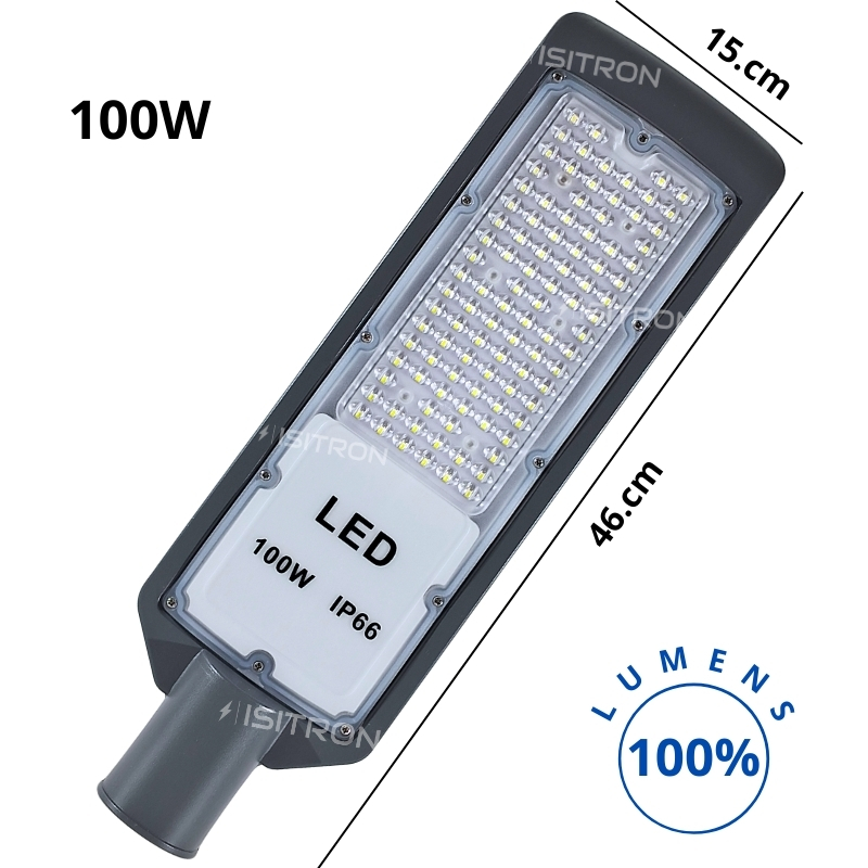 Luminária Pública 100W Fator 100% Led SMD IP66 Base Redonda - isitron ...