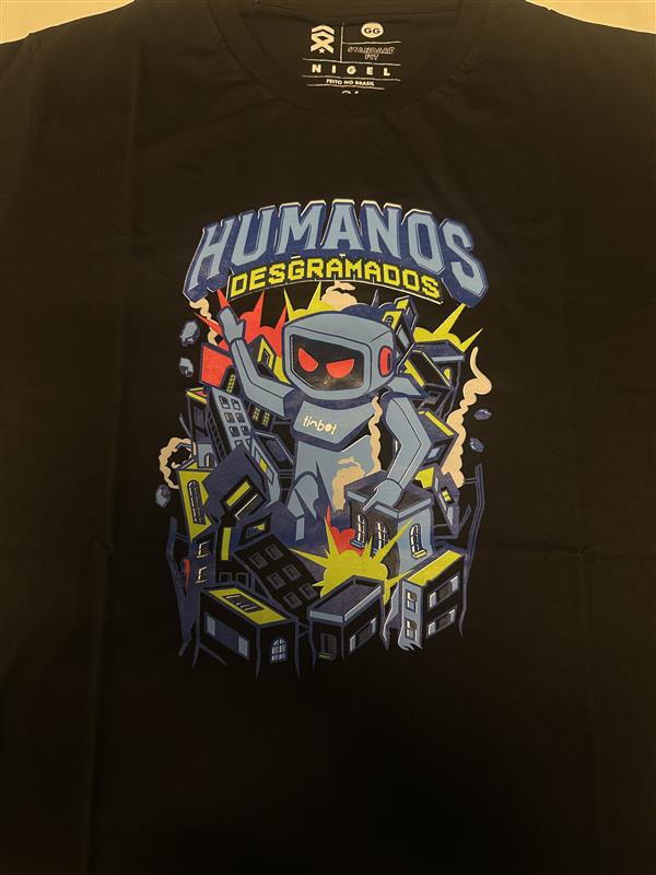 Camiseta Humanos Desgramados - preta - LOJINHA DB1