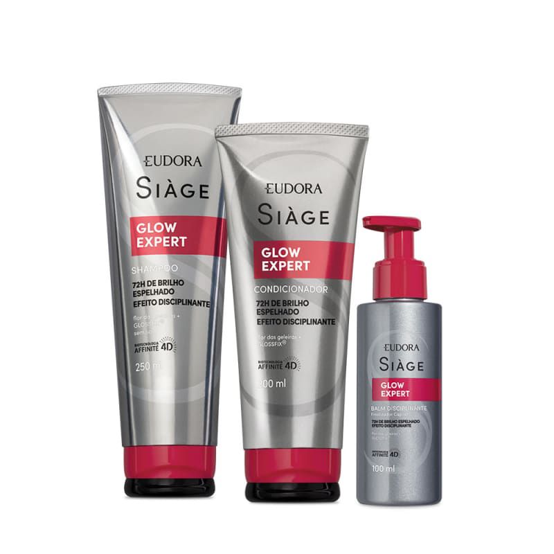Combo Siàge Glow Expert: Shampoo 250ml + Condicionador 200ml + Balm ...