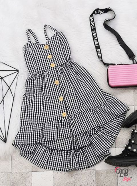 Vestido, Mullet, Xadrez - LadyBug Style
