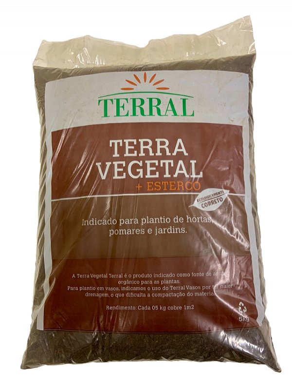 TERRAL TERRA VEGETAL + ESTERCO 5 KG - Tudo para Agricultura, Jardinagem ...