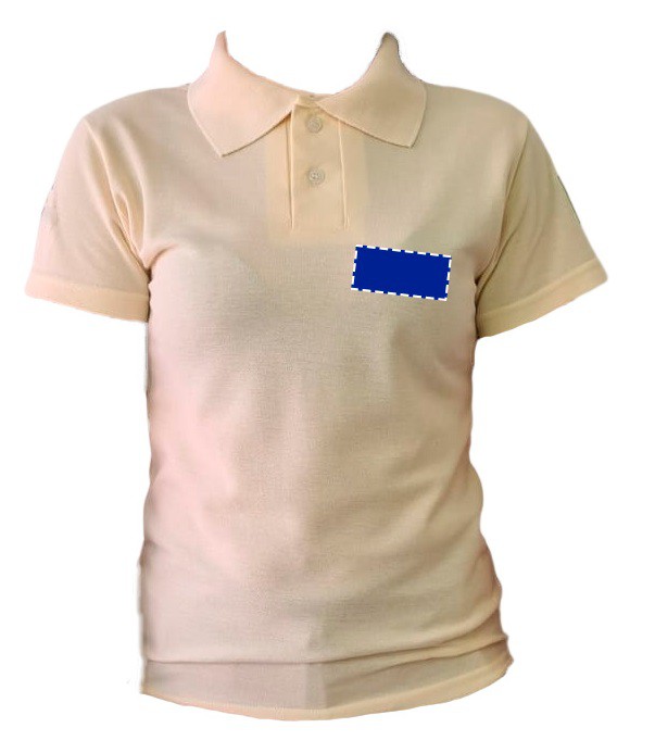 Polo Baby Look Piquet Manga Curta Creme - Mega Uniformes
