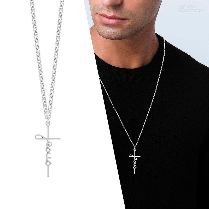 Colar Cristão - Aço Inox - Loja Mozara