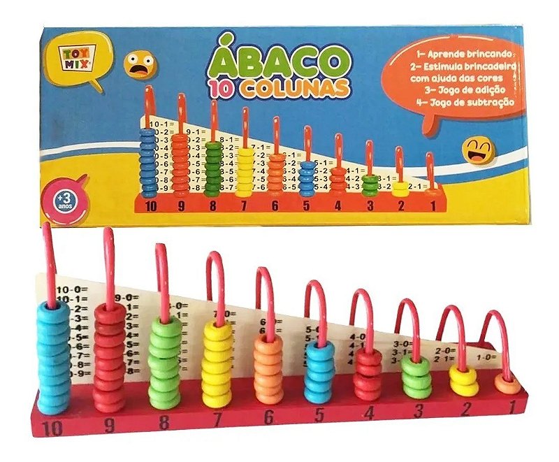 Ábaco 10 Colunas MDF - 336139 - Toy Mix - Real Brinquedos