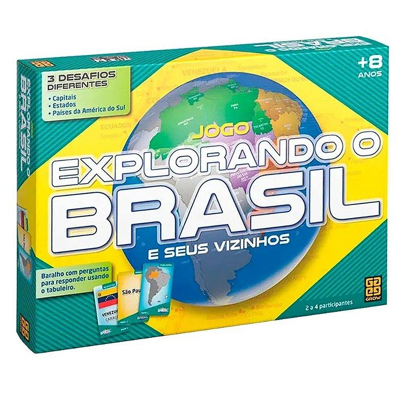 Jogo Explorando O Brasil - 1658 - Grow - Real Brinquedos