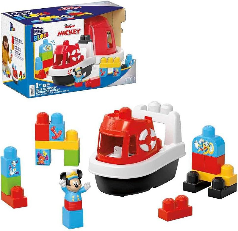 Mega Bloks Disney Jogo de Construção Barco do Mickey - HPB50 - Mattel ...