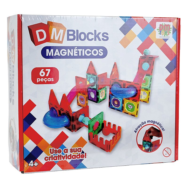 Dm Blocks Magnéticos - DMT6764 - Dm Toys - Real Brinquedos