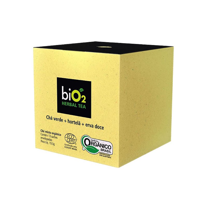 Chá Verde, Hortelã e Erva Doce Orgânico biO2 Herbal Tea Caixa - Evolveg ...
