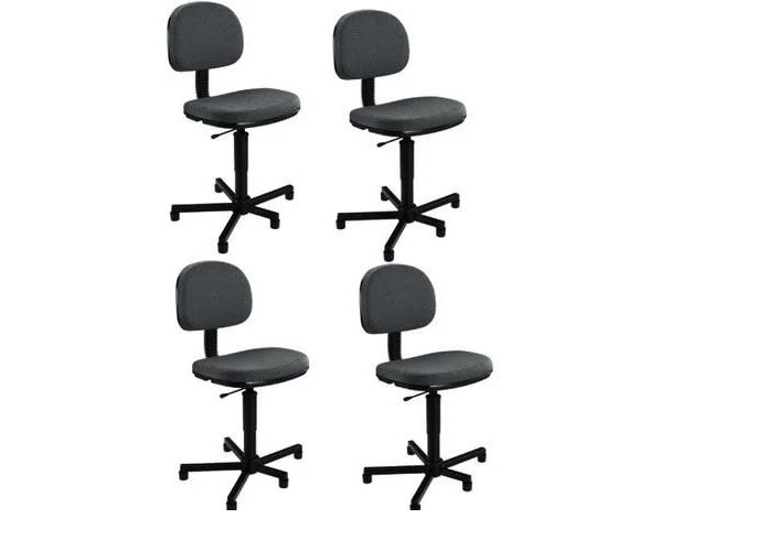 Kit 4 Cadeira Costureira Nr17 Preta - ENZOFLEX