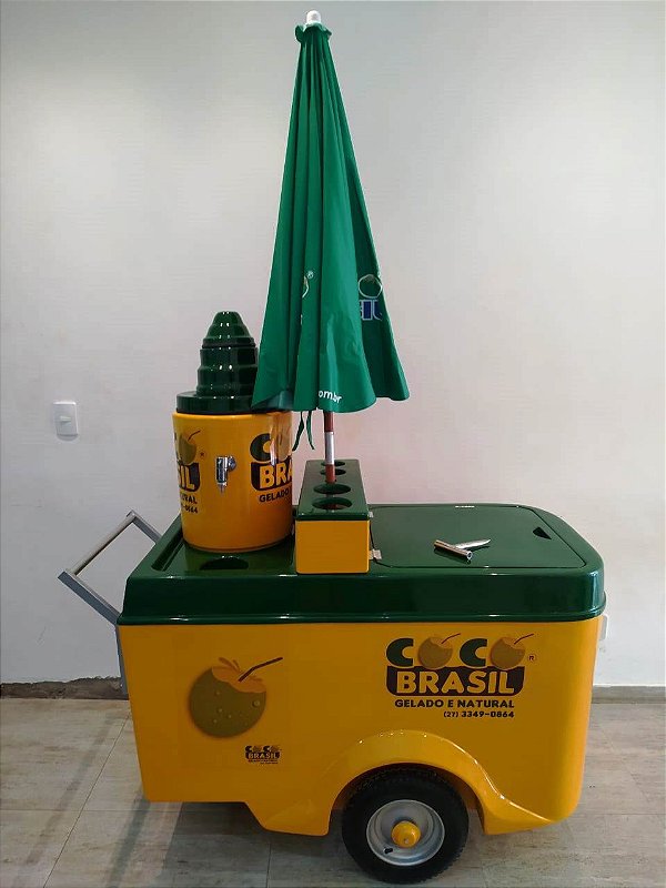 Carrinho de água de coco com porta copos - Carrinho de Coco