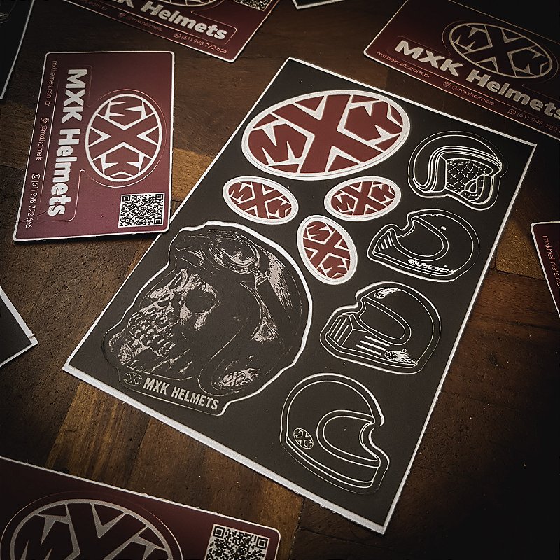 Cartela de Adesivos MXK (frete grátis) - MXK Helmets
