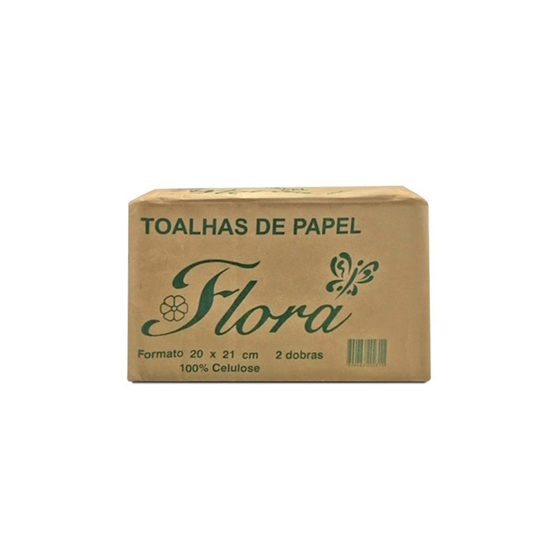 Toalha interfolha branco celulose com 1000uni flora - Shopel Papelaria
