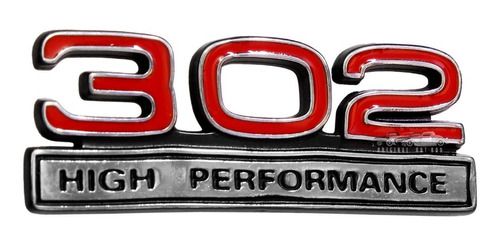Emblema Ford 302 High Performance Vermelho - ORIGINAL HOT ROD l PEÇA DE ...