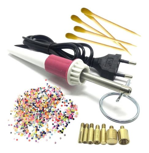 Kit Caneta Aplicadora De Strass + 12.000 Strass + Pega Stras - Moprin Utilidades