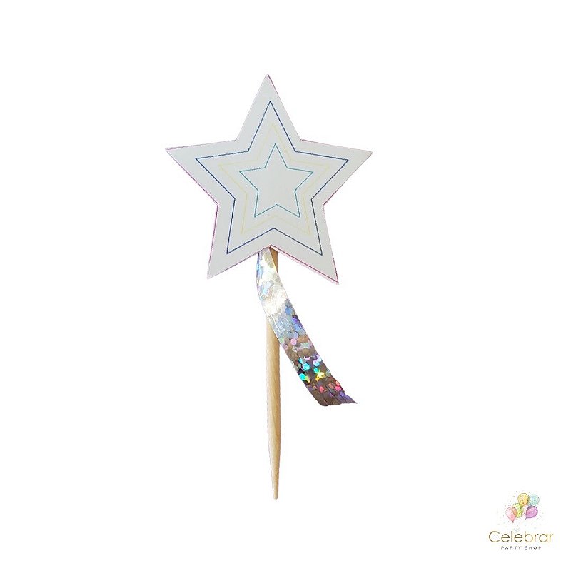 Topper estrela - Celebrar Party Shop - artigos para festa