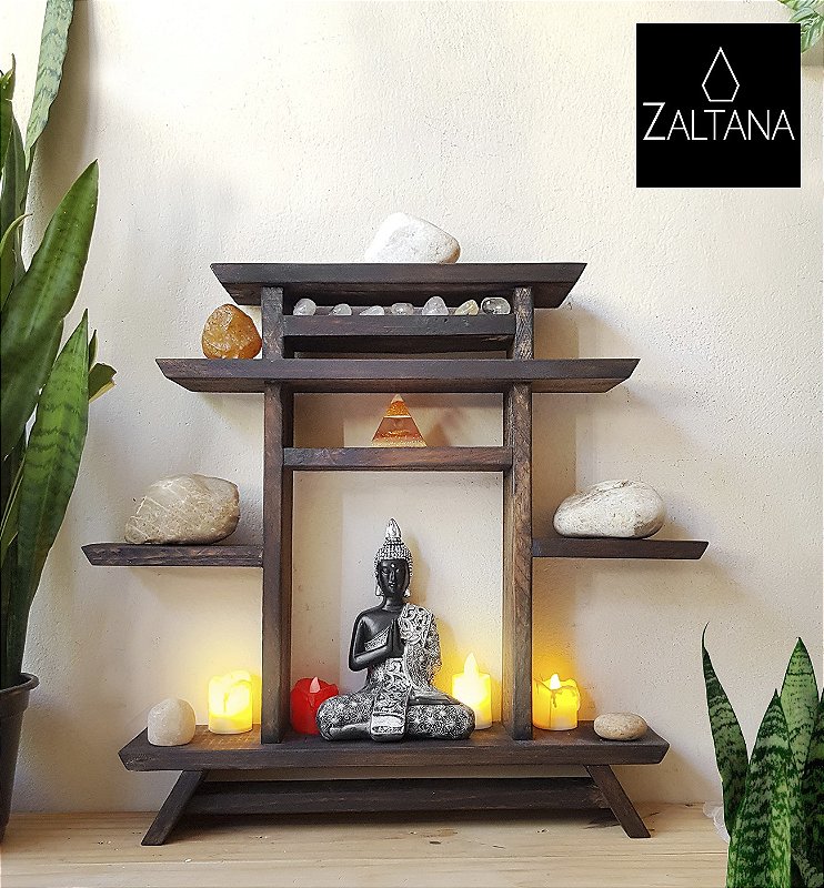 Templo Zen Altar para estátuas, pedras e cristais, budismo ZA07 ... Templo Zen Altar para estátuas, pedras e cristais, budismo ZA07 ...