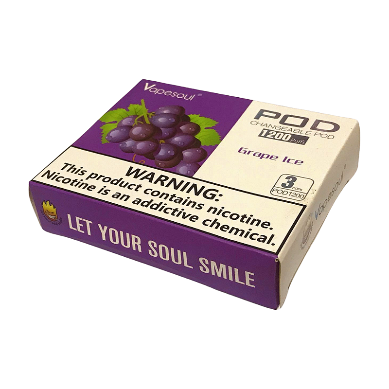 Refil Vapesoul Pod 1200 Puffs - Grape Ice (Caixa com 3 Unidades ...