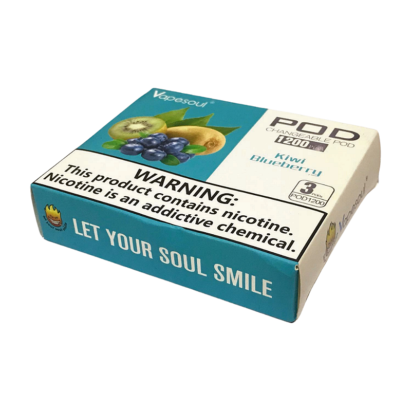 Refil Vapesoul Pod 1200 Puffs - Kiwi Blueberry (Caixa com 3 Unidades ...