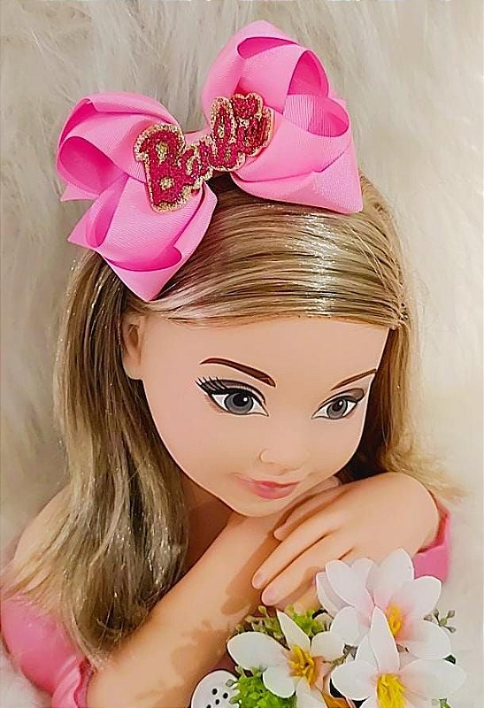 Laço Belli Bico de Pato Barbie Rosa Chiclete Com Pink - BELLI KIDS ATACADO