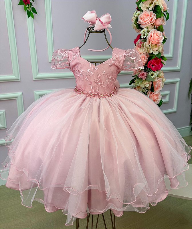 Vestido Bella Child Maya Rose - BELLI KIDS ATACADO