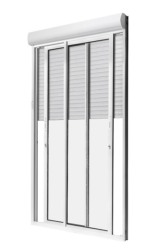 PORTA SACADA COM VENEZIANA INTEGRADA BRANCA 2 FOLHAS MÓVEIS SEM TRAVES ...