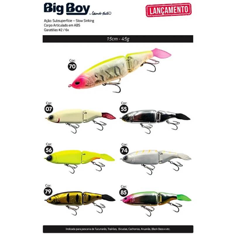 Isca Artificial Yara Big Boy - 15 cm - 45 gr - By Eduardo Monteiro ...