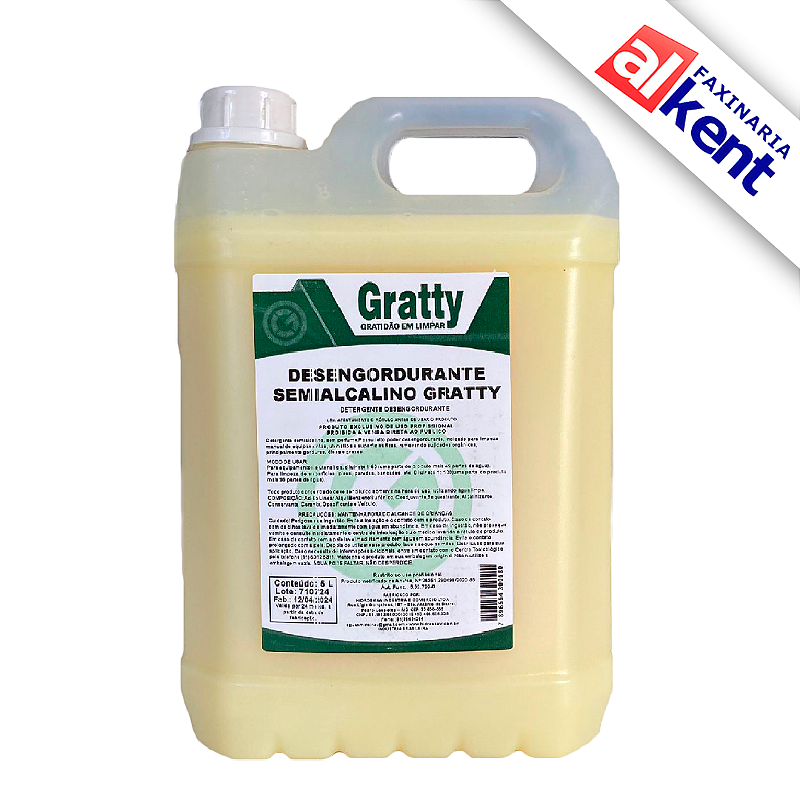Detergente Desengordurante Semialcalino Concentrado Gratty 5L - Alkent Faxinaria | Produtos de ...