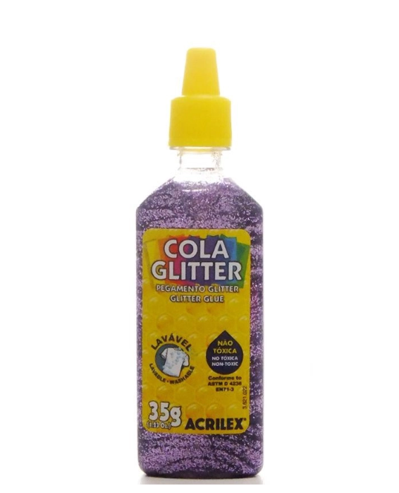 Cola Glitter Roxa - Crivepel - Materiais para sua Vida!