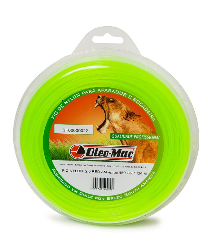 Fio de Nylon Blister Amarelo - Redondo e Quadrado, 1.8mm a 3.0mm - Oleo ...