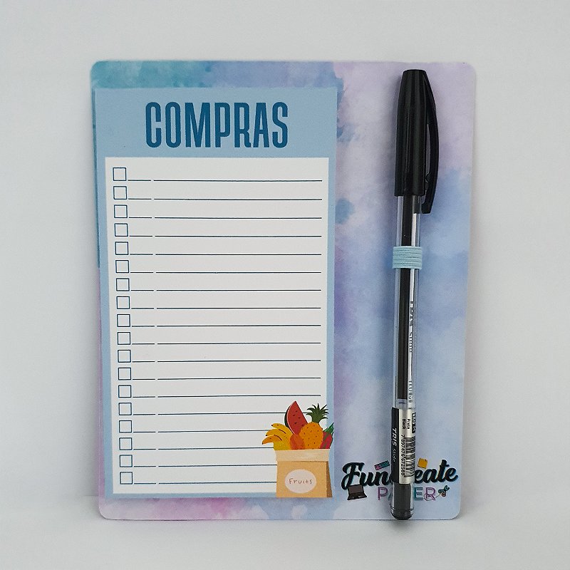 Bloco de Anotações Lista de Compras Imã | Funcreate Paper - Funcreate ...